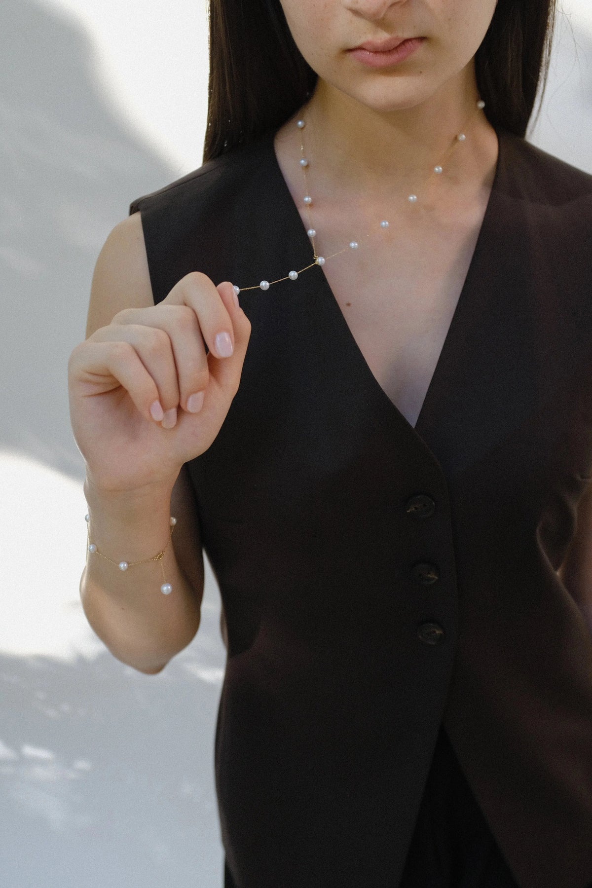 Lant Pearl Drip din Aur de 14k si Perle naturale | Lisa&Co.